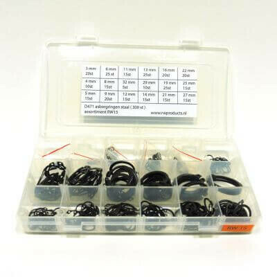 Assortimentsdoos RW15 Din 471 asborgring / circlip staal (300 stuks)