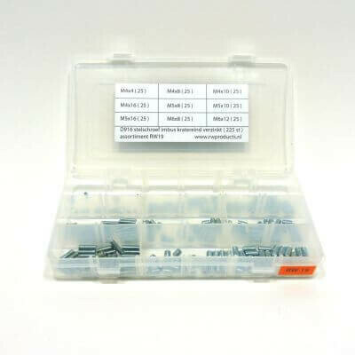 Assortimentsdoos RW19 Din 916 /Iso 4029 stelschroef inbus verzinkt ...